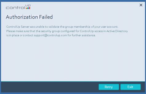 Authorization Failed On Premises