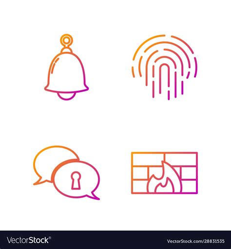 Set Line Firewall Security Wall Protection Vector Image