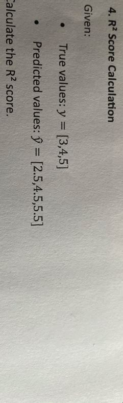 Solved R2 score Calculationgiventrue Values Solved R2 score Calculationgiventrue Values