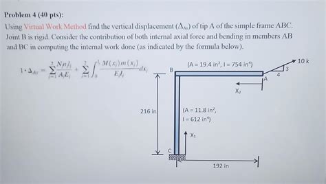 solved problem 4 40pts using virtual work method find the