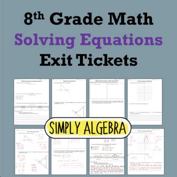 Solving Equations Exit Tickets Fully Editable By Simply Algebra