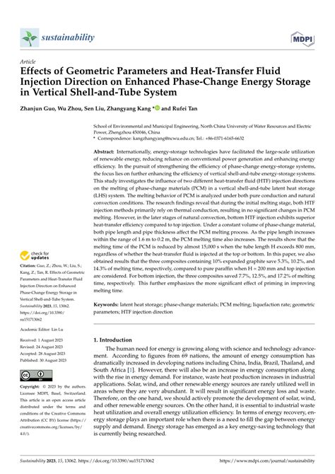 Pdf Effects Of Geometric Parameters And Heat Transfer Fluid Injection Direction On Enhanced