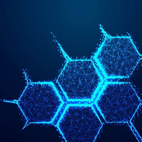 Molecule Structure Form Lines And Triangles Point Connecting Network On Blue Background Abstract