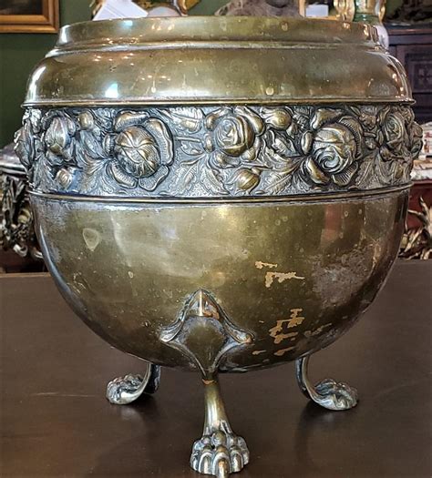 Art Nouveau Brass Jardinière With Paw Feet By Beldray At 1stdibs