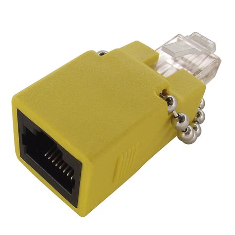 Isdn Loopback Adapter Rj48c Jack And Rj45 Male Dark Yellow Shaxon Industries