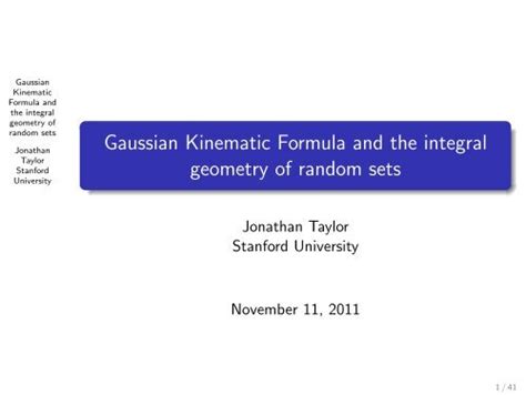 Gaussian Kinematic Formula And The Integral Geometry Of Random Sets