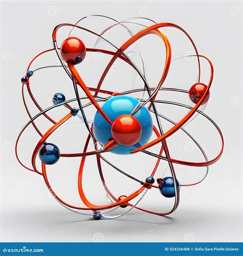 3d Rendering Of An Atom Atomic Structure With Protons Neutrons And