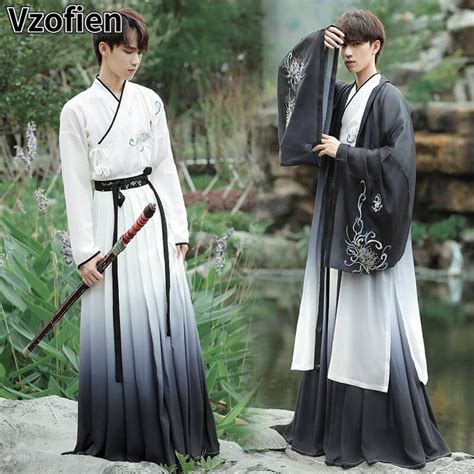 Китайская традиционная вышивка Hanfu для мужчин, традиционное народное ...