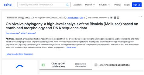 On Bivalve Phylogeny A High‐level Analysis Of The Bivalvia Mollusca Based On Combined On Bivalve Phylogeny A High‐level Analysis Of The Bivalvia Mollusca Based On Combined