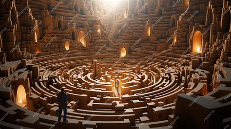 premium ai image man navigating maze concept of problem solving