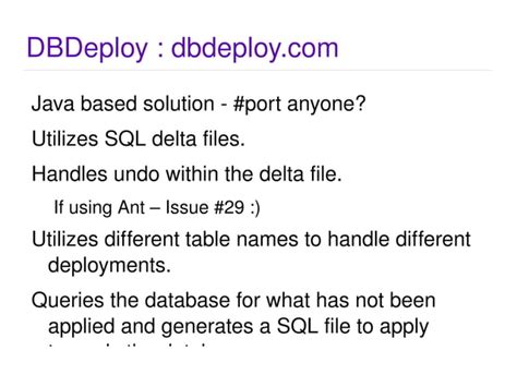 Handling Database Deployments Ppt