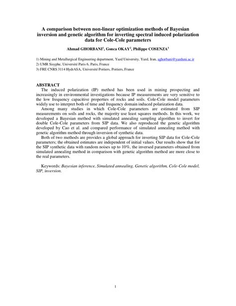 pdf a comparison between non linear optimization methods of bayesian