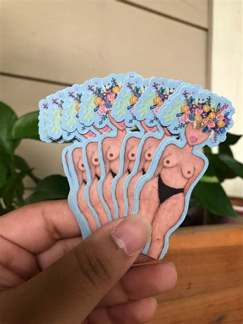 Body Positive Sticker Nude Sticker Floral Sticker Colorful Sticker Stickers For Women Water