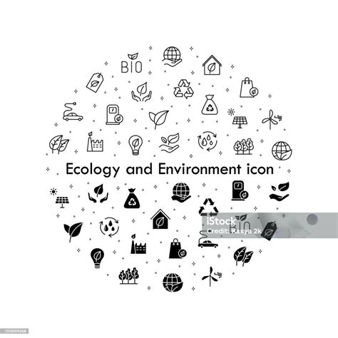 생태 및 환경 관련 라인 아이콘 세트입니다 자연과 재생 에너지 간단한 기호 환경 에코 대체 전력 재활용 물 방울 등 포함 아이콘에 대한 스톡 벡터 아트 및 기타 이미지