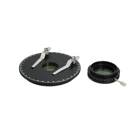 Simple Rotating Polarizer Kit For Microscope With Stage Plate Clips Boli Optics Microscope