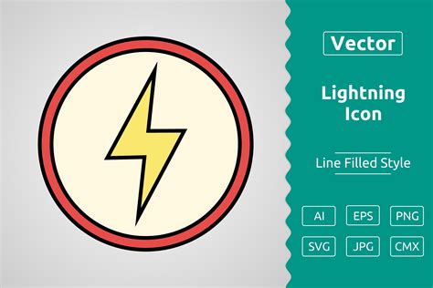 vector lightning button filled outline i graphic by muhammad atiq