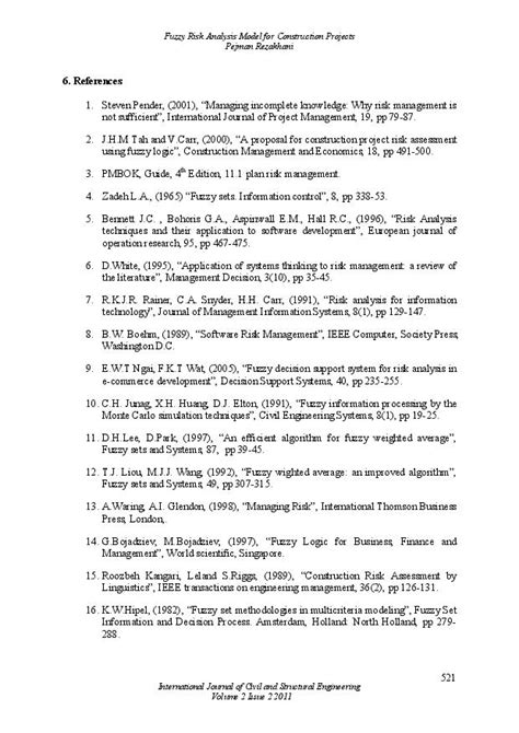 Fuzzy Risk Analysis Model For Construction Projects Page 015