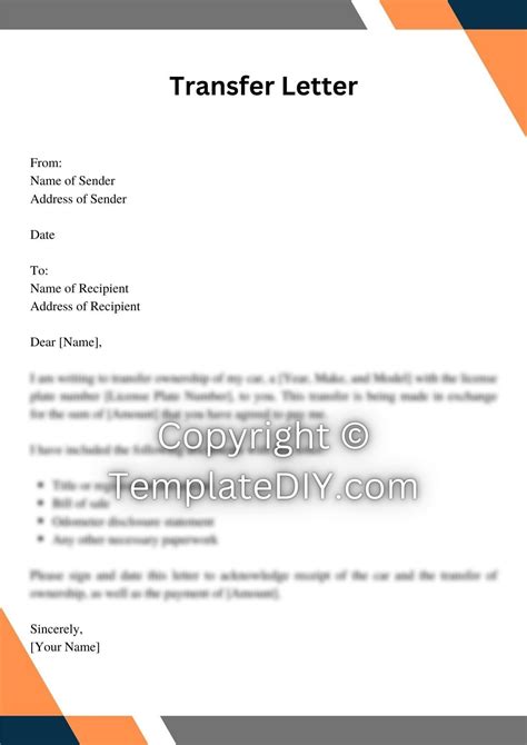 Letter Of Car Ownership Transfer Sample Examples In Pdf And Word In 2023 Lettering Letter