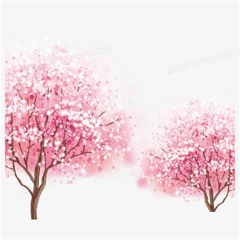手绘插画风梦幻樱花树元素PNG图片素材下载 梦幻PNG 熊猫办公