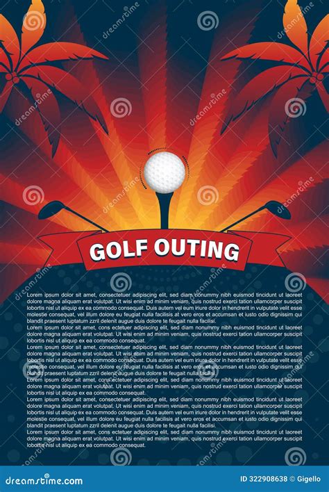Golf Outing Template Design With Golf Ball Vector Illustration Stock Vector Illustration Of