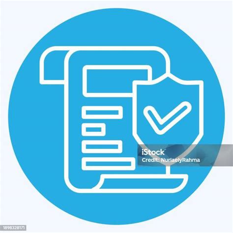 아이콘 보험 용지 금융 기호와 관련이 있습니다 파란 눈 스타일 심플한 디자인 편집 가능 간단한 일러스트레이션 개념에 대한 스톡 벡터 아트 및 기타 이미지 Istock