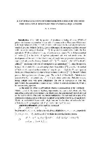 Generalization Of Obreshkoffs Method For Multiple Roots Of Polynomials