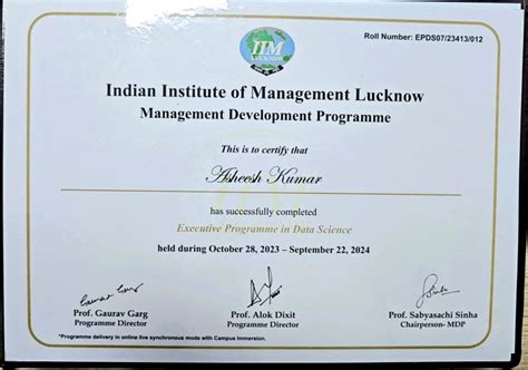 Asheesh Kumar On Linkedin Datascience Iimlucknow Datascience Iimlucknow Executiveeducation