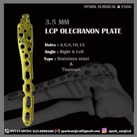 3 5 Mm Lcp Olecranon Plate At Rs 3100 Lcp Plates In Vadodara Id 2853064644212