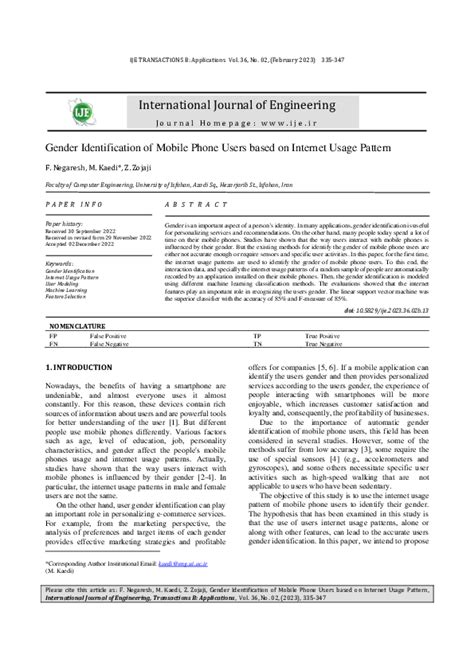 Pdf Gender Identification Of Mobile Phone Users Based On Internet