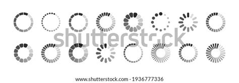 Set Vector Loading Icons Circle Progress Stock Vector Royalty Free Shutterstock