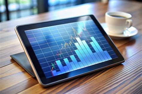 Generative Ai Tablet Displaying Financial Graphs Premium Ai Generated Image