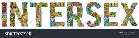 Word Intersex Vector Zentangle Object Decoration Stock Vector Royalty Free