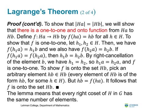 Section 10 Lagranges Theorem Pptx