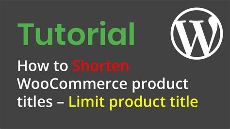 Solved How To Shorten Woocommerce Product Titles Limit Woocommerce