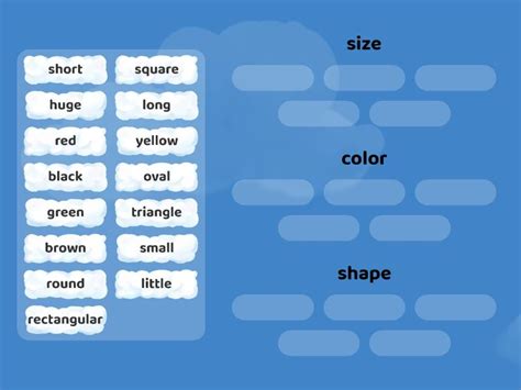 Adjective Sorting Group Sort