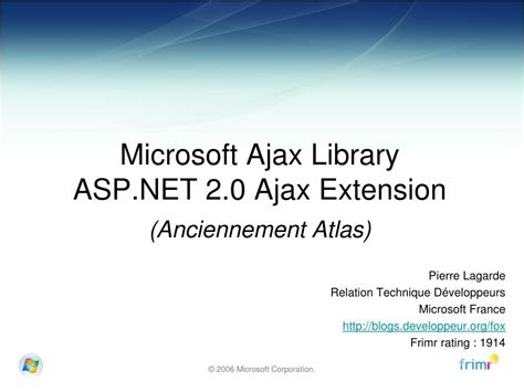 ppt microsoft ajax library asp 2 0 ajax extension anciennement