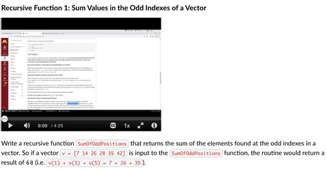 Solved Recursive Function 1 Sum Values In The Odd Indexes