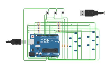 Circuit Design Display Casero De 7 Seg Con 3 Botones Tinkercad