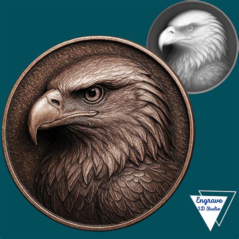 Eagle 3d Relief Stl File Embossing Depth Height Map Cnc Resin