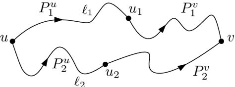 illustration of the vertices and paths defined in the proof of lemma 12