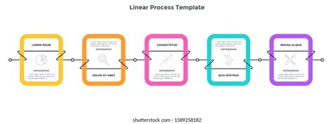 Flow Chart 5 Rectangular Elements Connected Stock Vector Royalty Free