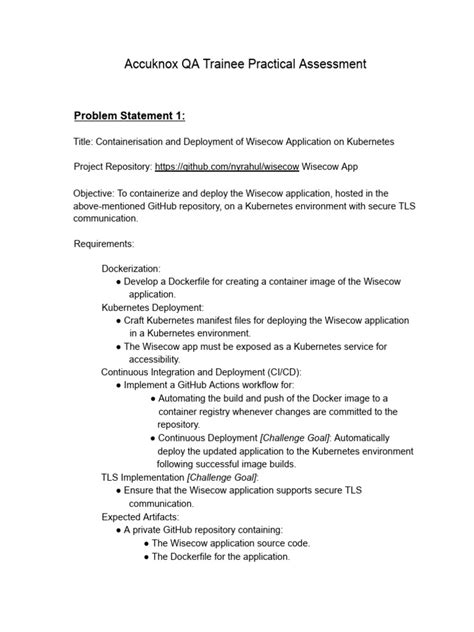 Accuknox Qa Trainee Practical Assessment 2024 1 Pdf Software