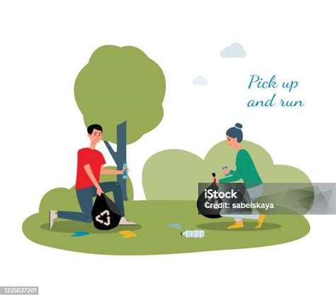 페깅 쓰레기를 청소하는 사람들과 함께 포스터를 집어 들고 실행하십시오 플로깅에 대한 스톡 벡터 아트 및 기타 이미지 플로깅 가방 건강한 생활방식 Istock