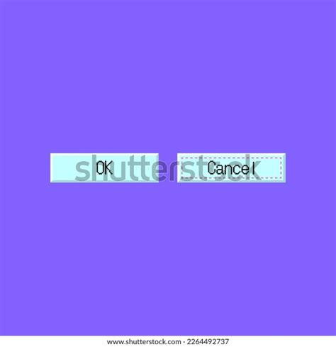 Cartoon Ok Cancel Ui Button Set Stock Vector Royalty Free 2264492737