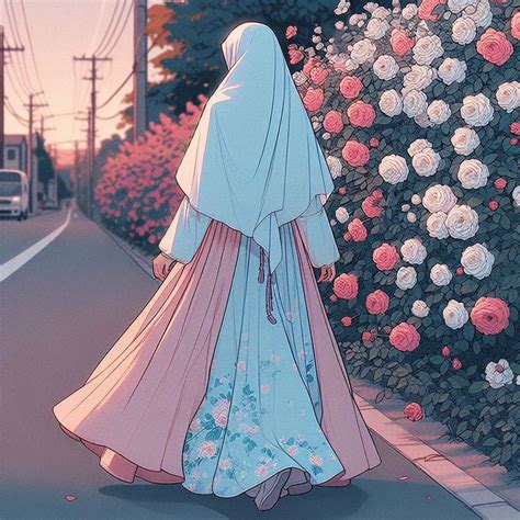 صور بنات انمي محجبات💙💙 Ragazze Musulmane Ragazze Manga