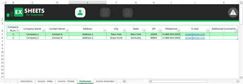 Free Invoice Generator Excel Exsheets