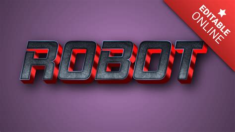 Editable D Text Effect Robot Cyborg Font Generator