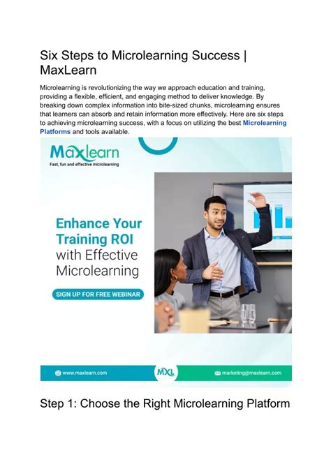 PPT - Six Steps to Microlearning Success _ MaxLearn PowerPoint Presentation - ID:13365154