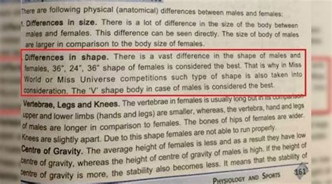 CBSE Class Textbook Says Is The Best Figure For Females