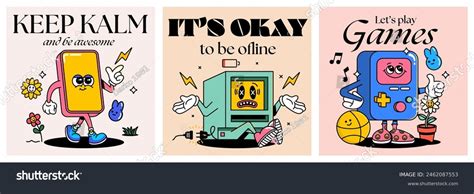 다양한 복고풍 전자 저장 장치 문자 스톡 벡터로열티 프리 2462087553 Shutterstock